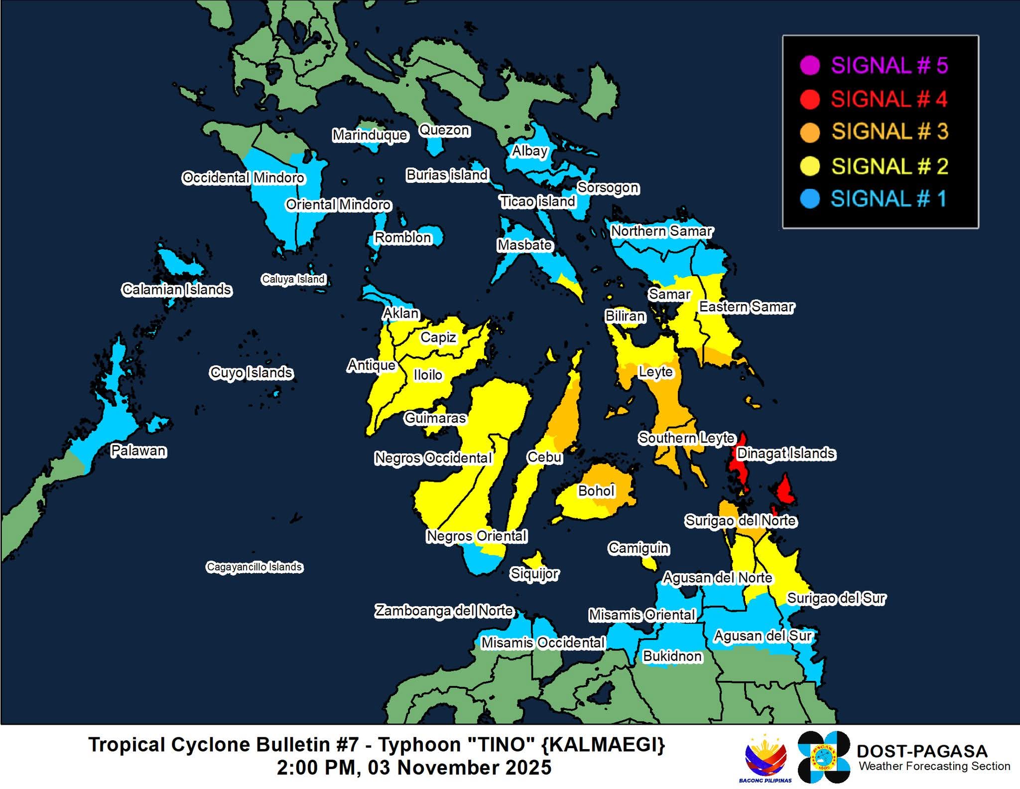 More towns in eastern Bohol placed under Signal No. 3 as Typhoon Tino ...
